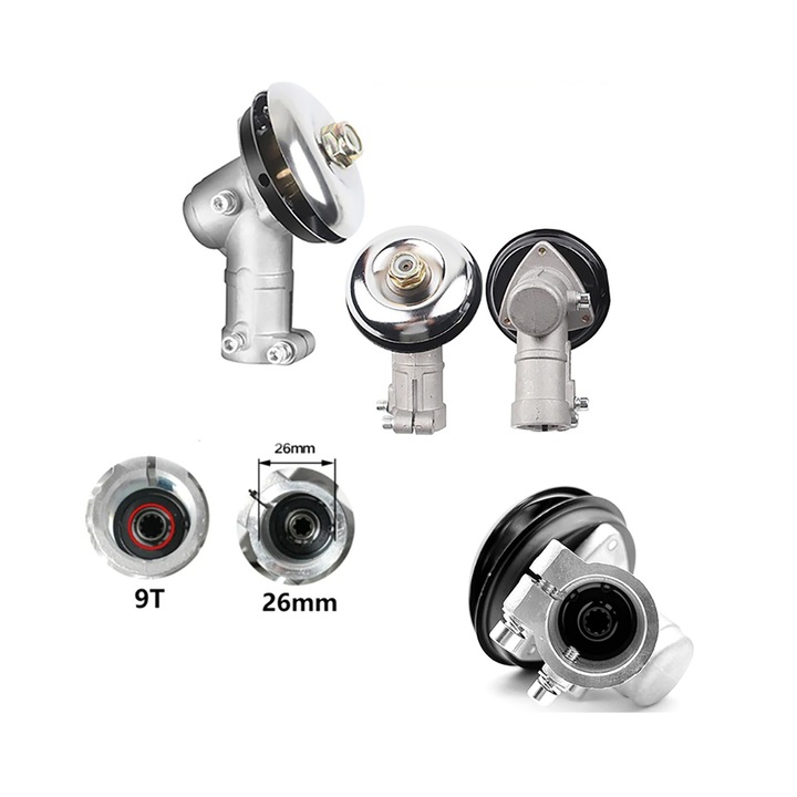 Angrenaj unghiular, cap rotativ motocoasa, diametru 26 mm, 9 dinti ...