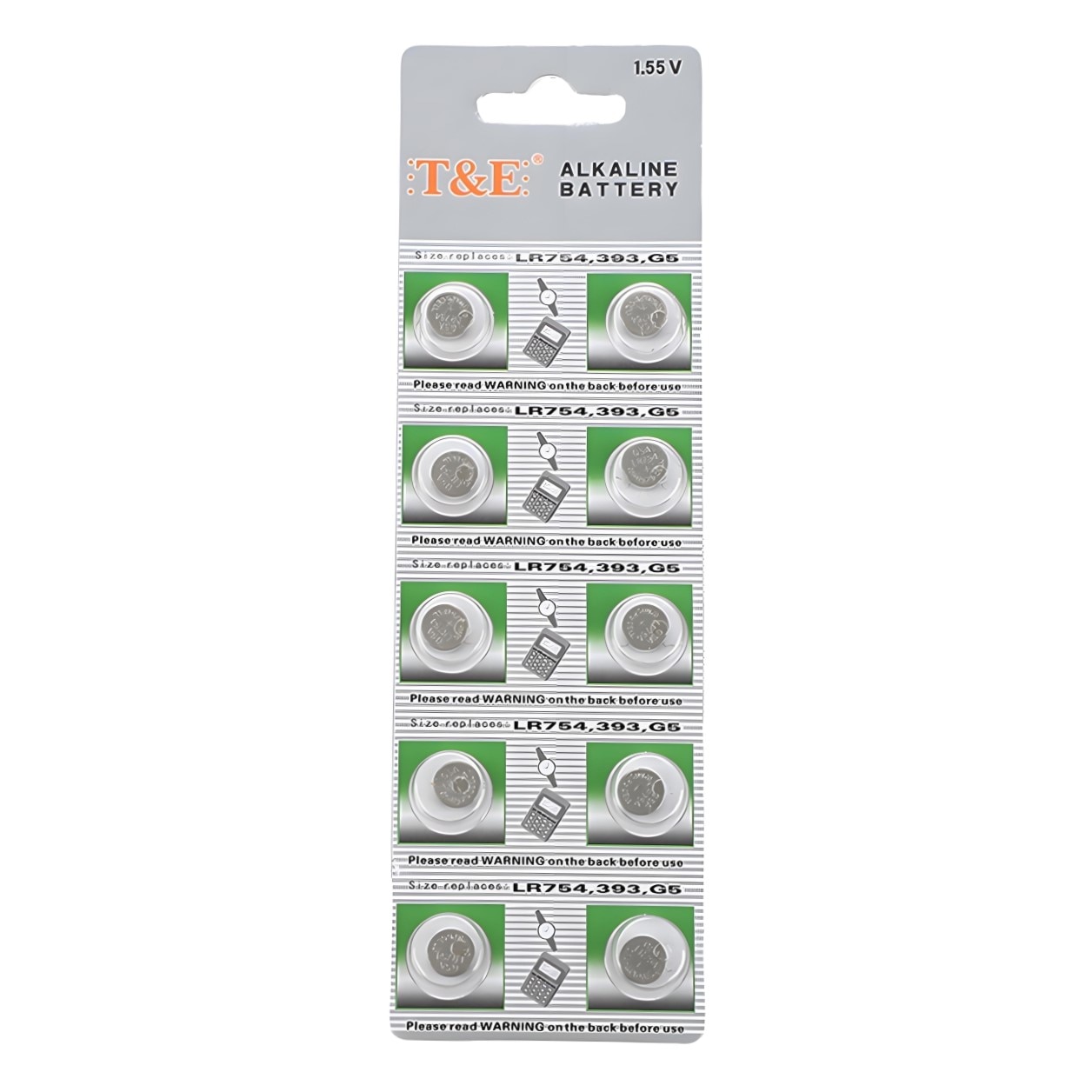 Set 10 baterii T&E AG5/SR754/LR48/393A, alcaline, 1.55V, 7.9mm - eMAG.ro