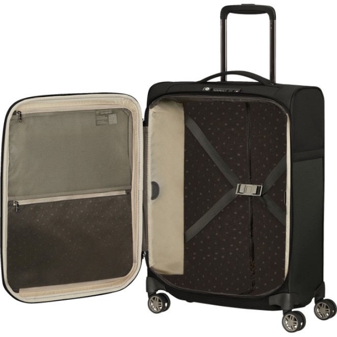 Troler Samsonite Airea, 4 roti, Nylon, 55x40x20cm, Negru, Cabin size ...