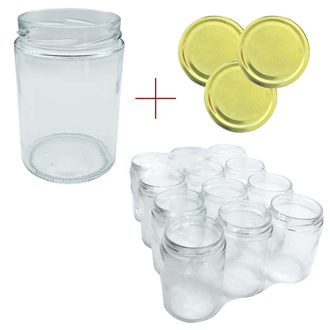 Set borcane din sticla 580 ml. DEEP pe surub cu cap, Danros, 12 buc ...