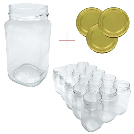 Set borcane din sticla 500 ml. Breeze DEEP pe surub cu capace, Danros ...