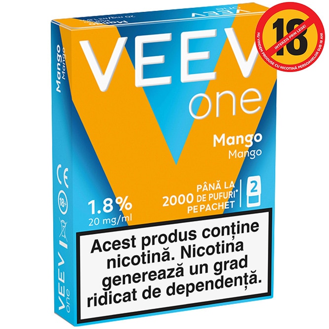 Consumabile tigari electronice Veev One Mango, 1.8%, 2 buc - eMAG.ro