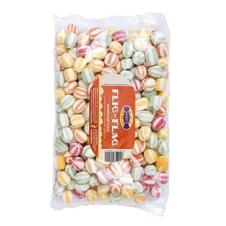 Bomboane fulgi cu lamaie, portocale, visine si mar Flic-Flac 1kg - eMAG.ro