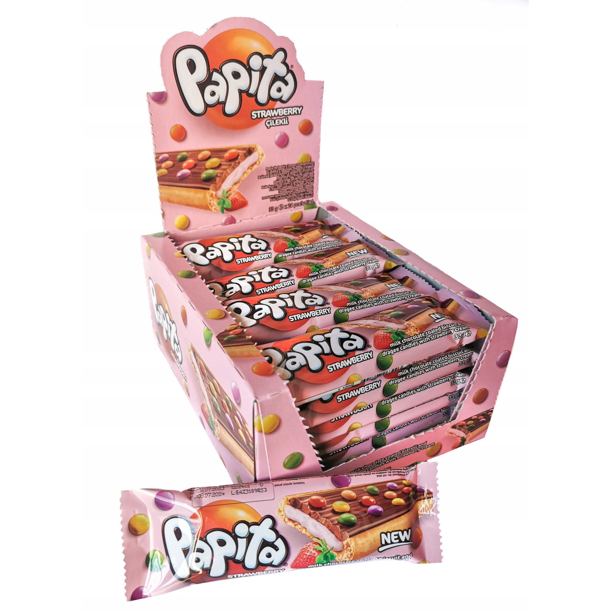 Biscuiti cu capsuni Papita 24x33gr - eMAG.ro