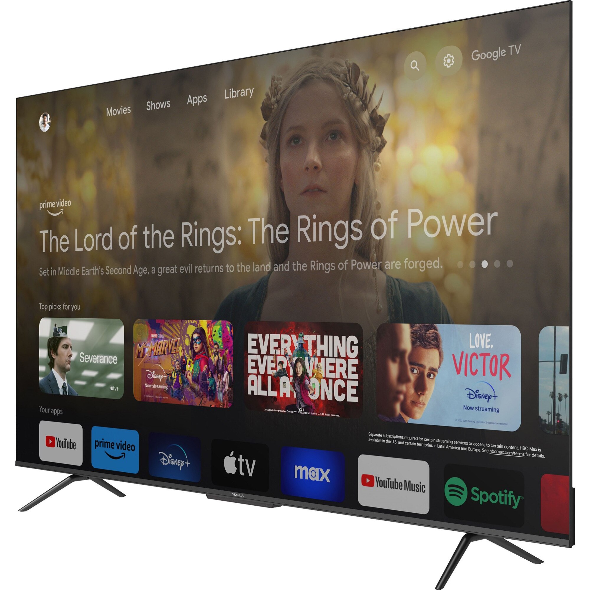 Televizor Tesla 75S635BUS, 189 cm, Smart Google TV, 4K Ultra HD, Clasa ...