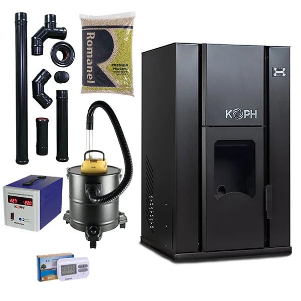 Pachet centrala peleti KOPH PM 35 KW, buncar peleti 80 kg, pompa ...
