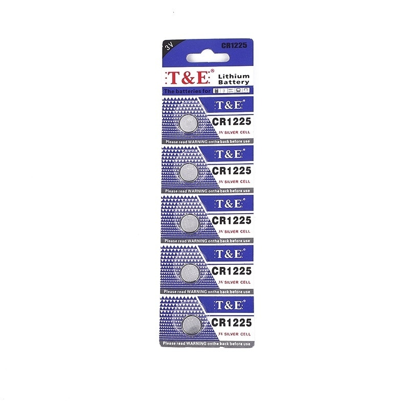 Set 5 baterii buton litiu T&E CR1225, 3V, 12.5x2.5mm - eMAG.ro