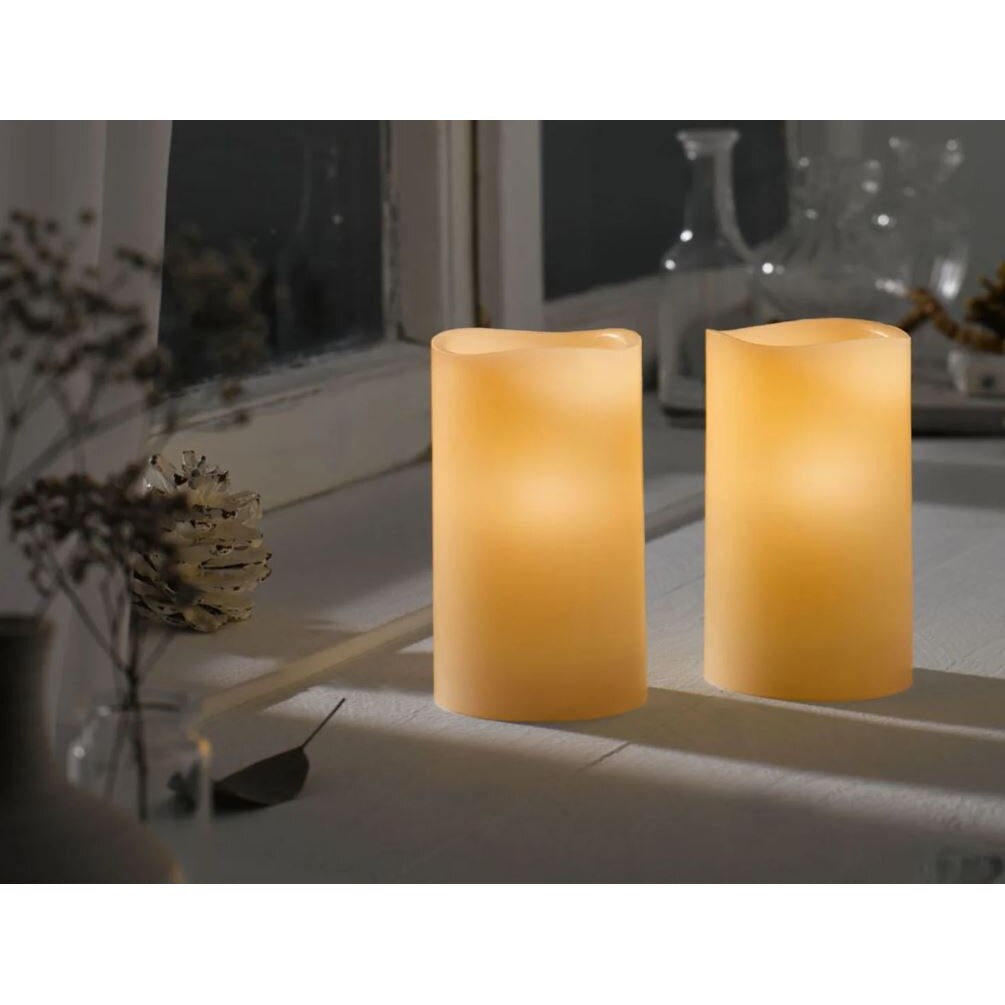 Set 2 lumanari decorative cu LED Livarno home, 7.5 x 12.5 cm, ceara ...