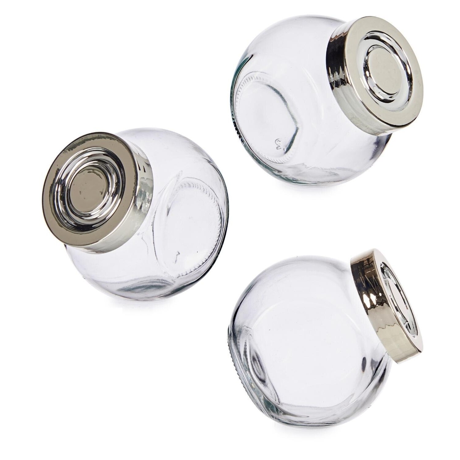 Set 3 borcane din sticla, 3x190ml, capace plastic, pentru condimente ...