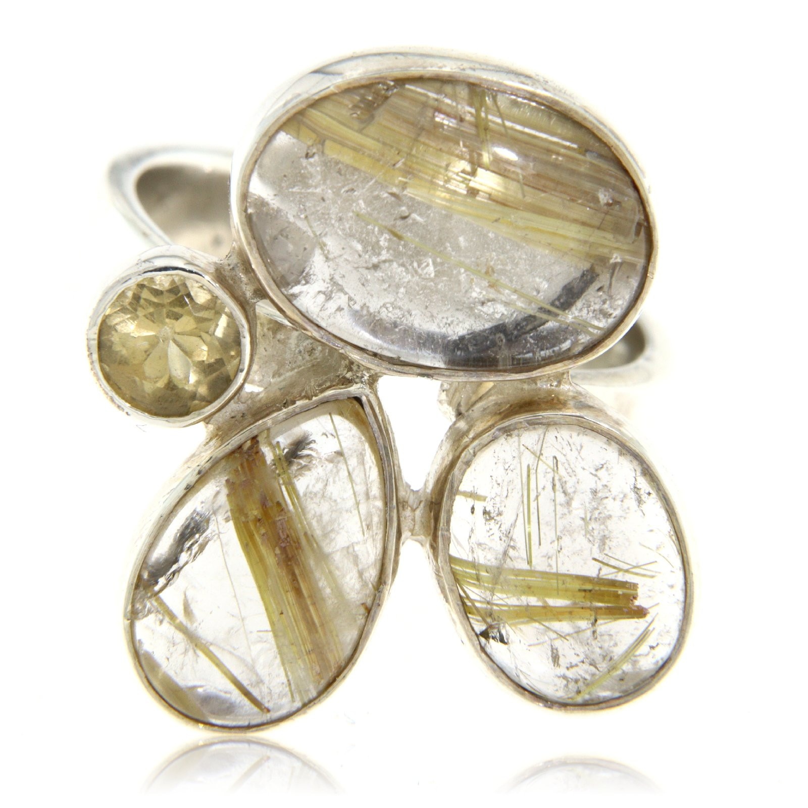 Inel Argint 925 Cuart rutilat Citrin Naturale - Stralucire si Eleganta ...