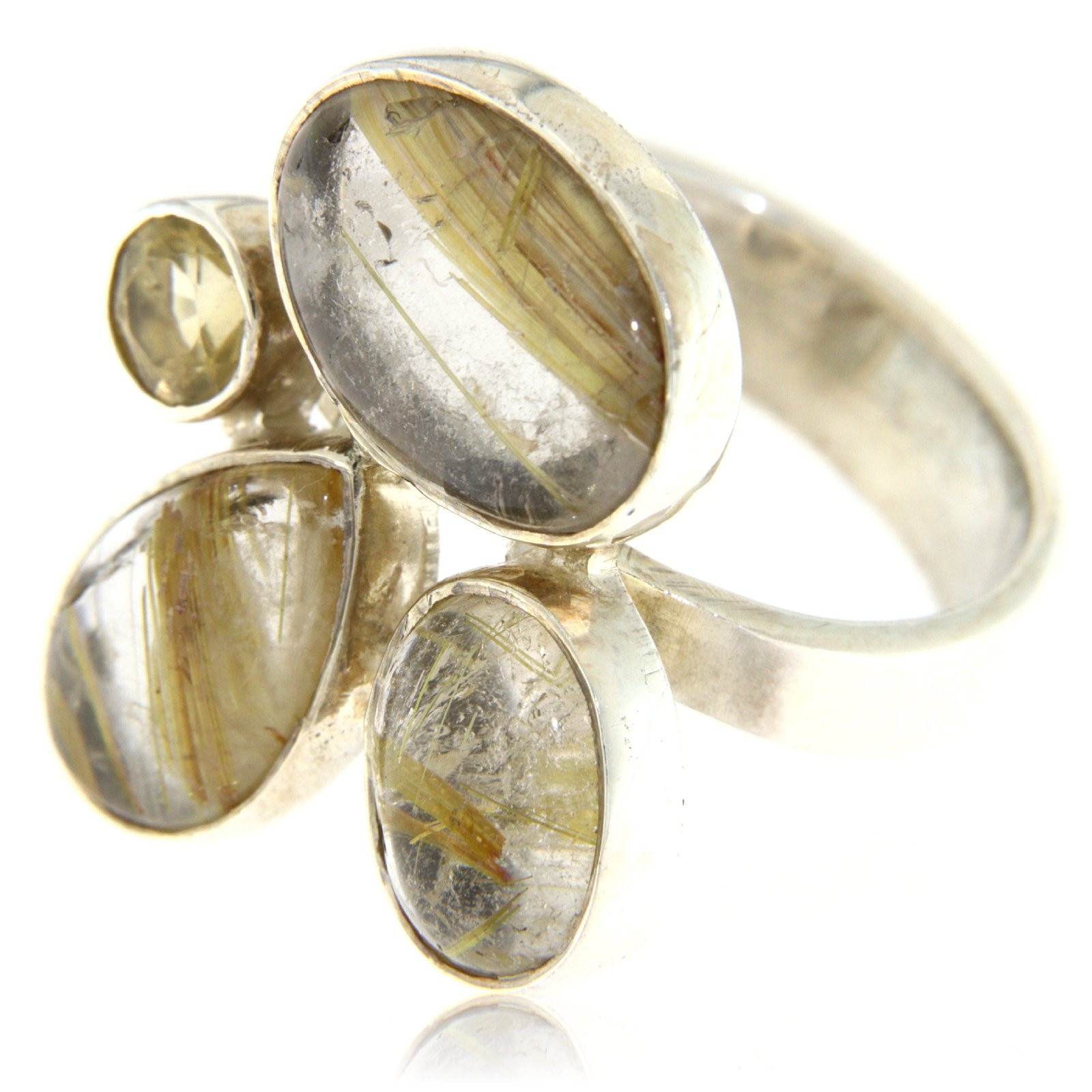 Inel Argint 925 Cuart rutilat Citrin Naturale - Stralucire si Eleganta ...