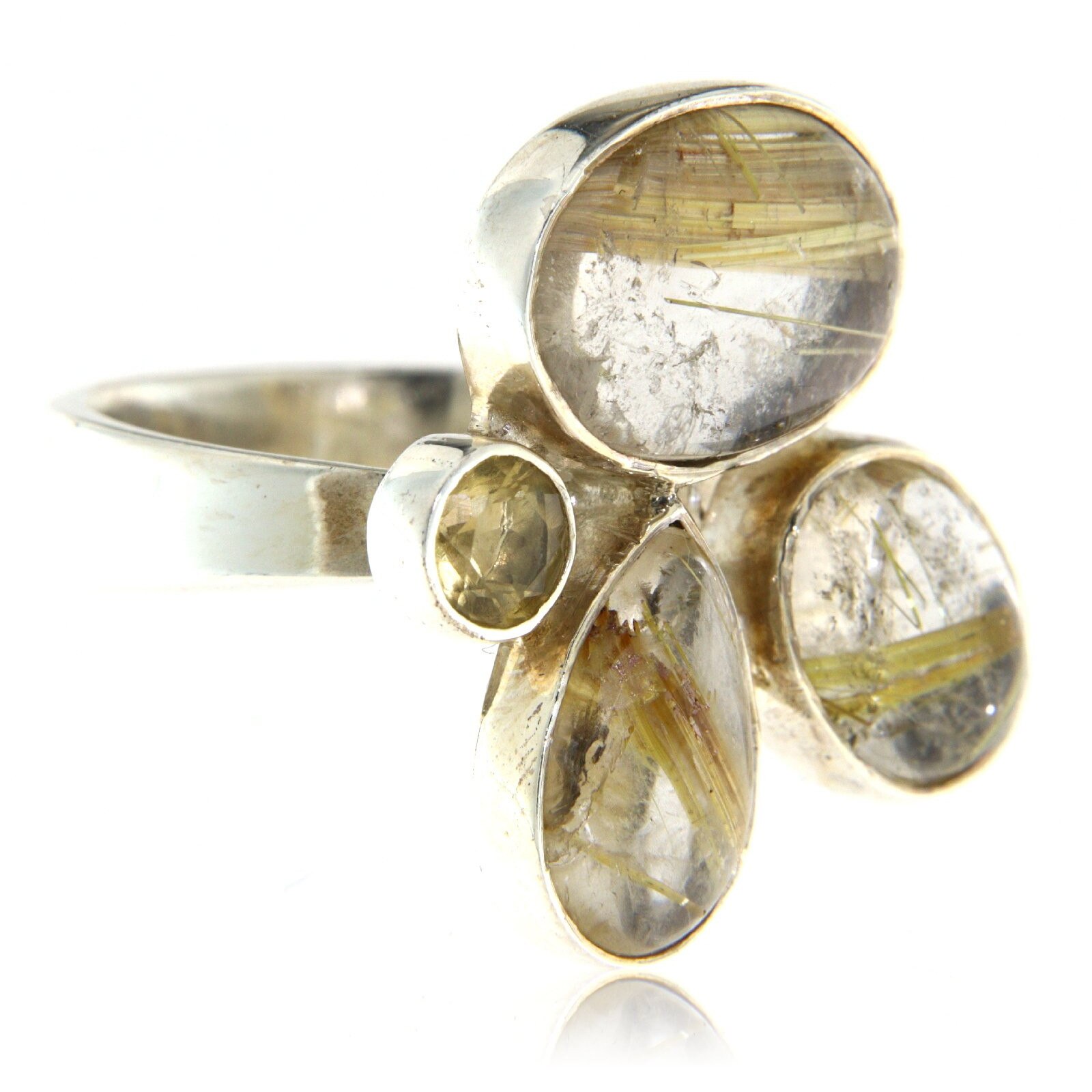 Inel Argint 925 Cuart rutilat Citrin Naturale - Stralucire si Eleganta ...