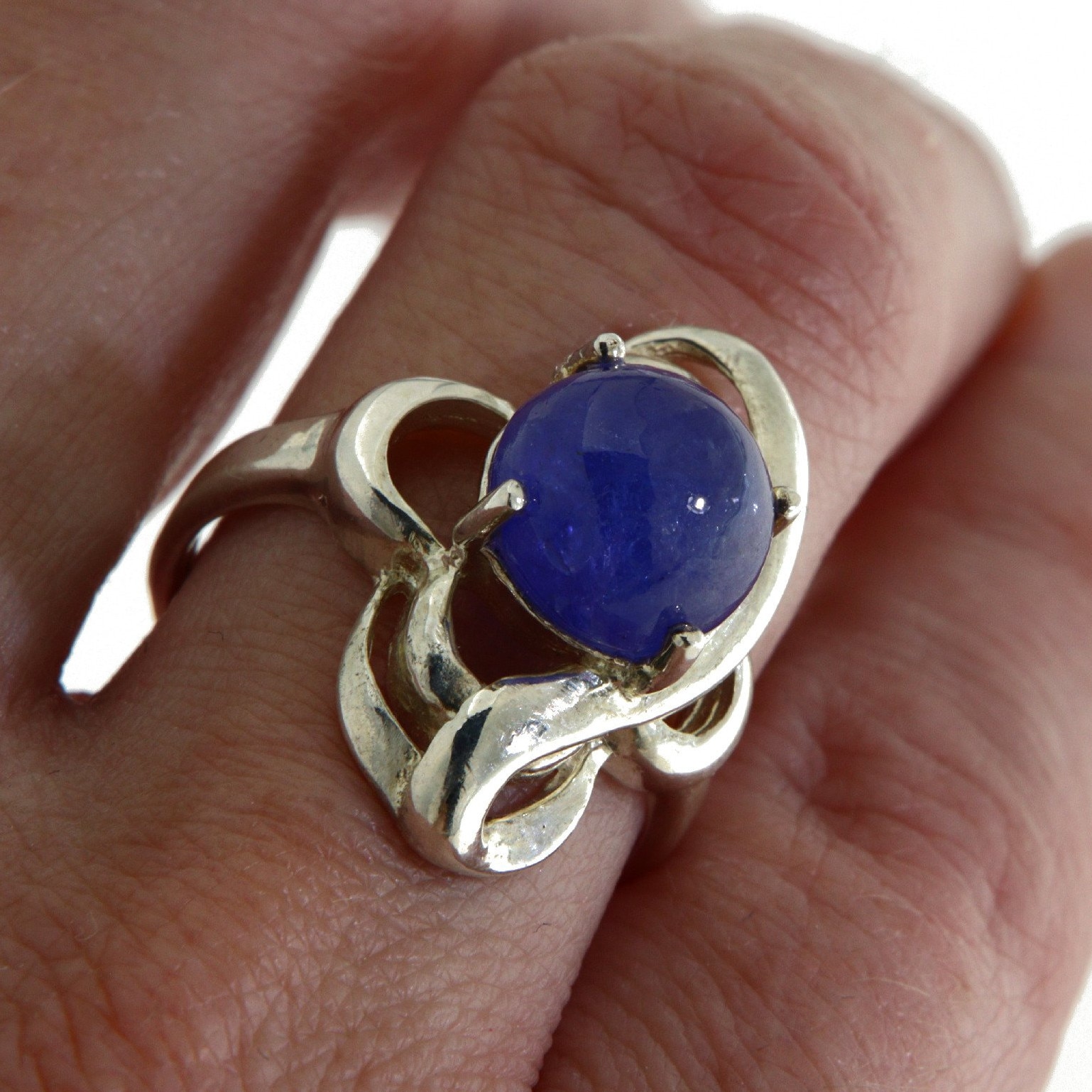 Inel Argint 925 cu Tanzanit Natural - Eleganta Contemporana si ...