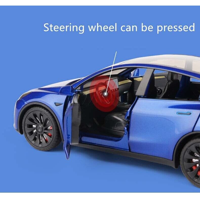 Masina din metal, Tesla Model Y, Albastru, 1:32 - eMAG.ro