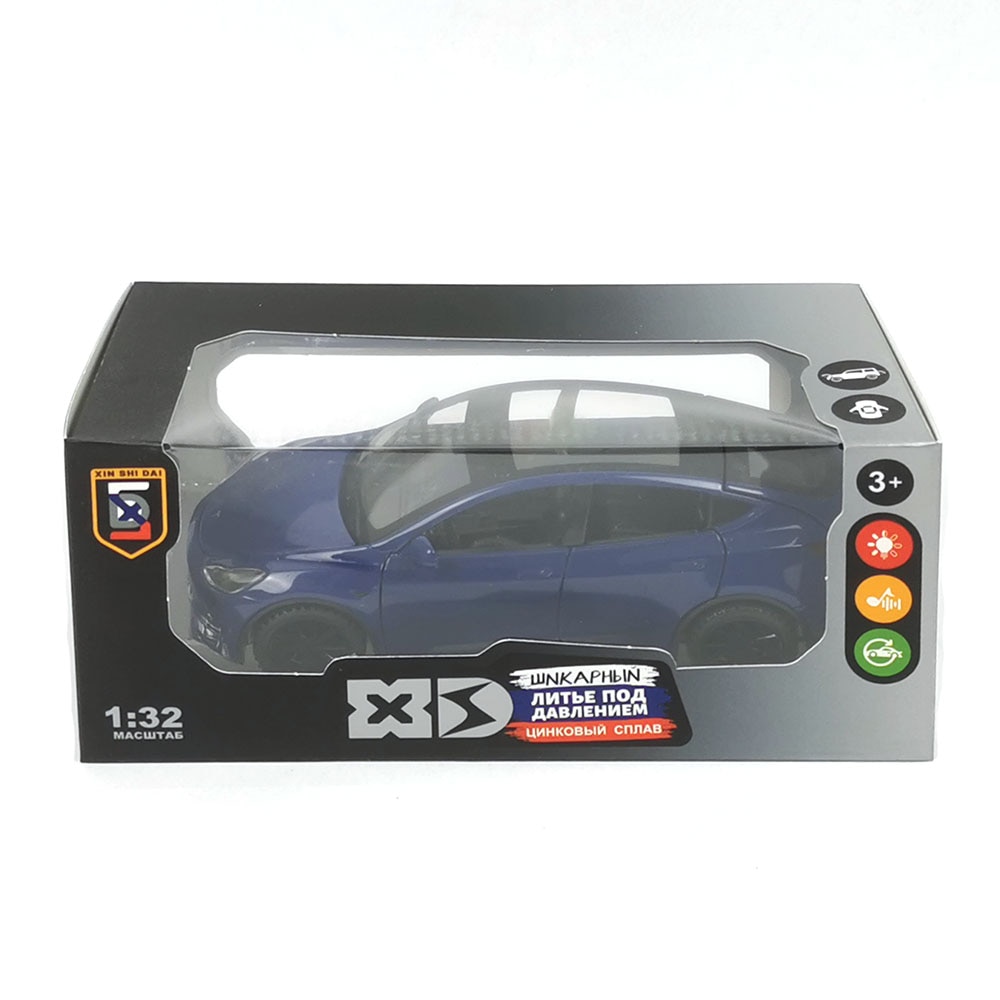 Masina din metal, Tesla Model Y, Albastru, 1:32 - eMAG.ro