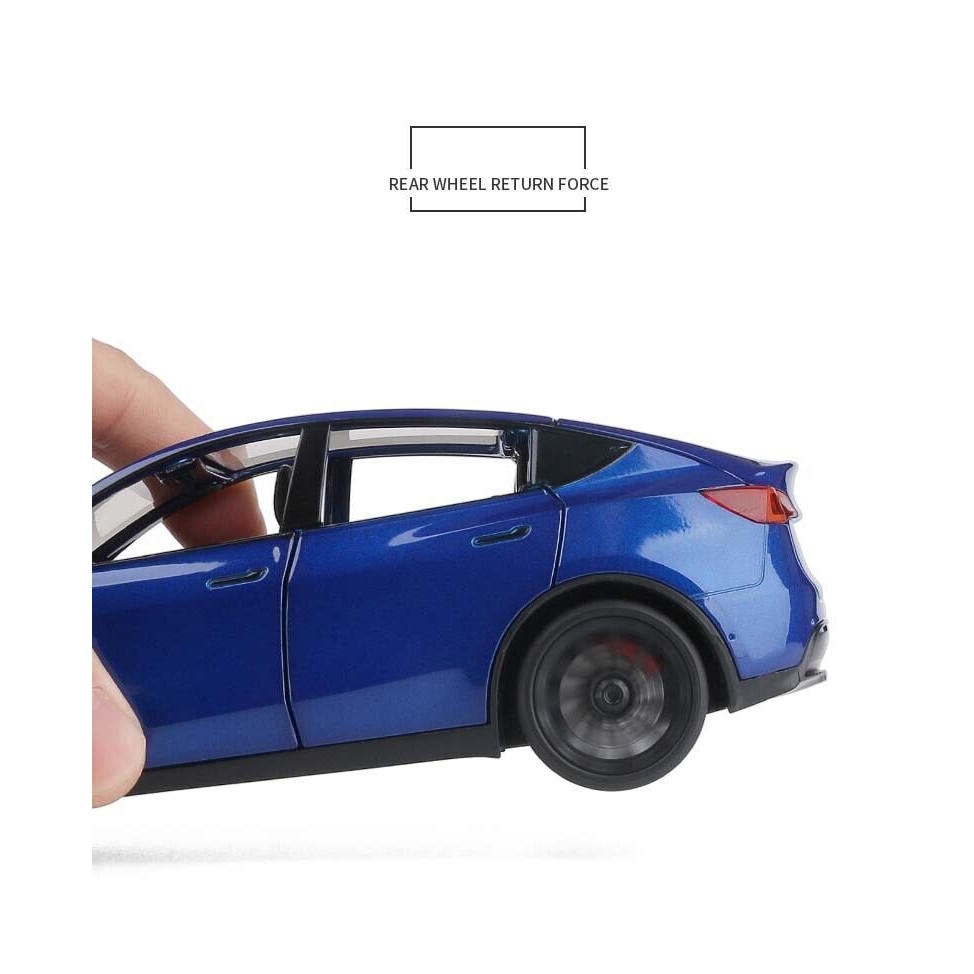 Masina din metal, Tesla Model Y, Albastru, 1:32 - eMAG.ro