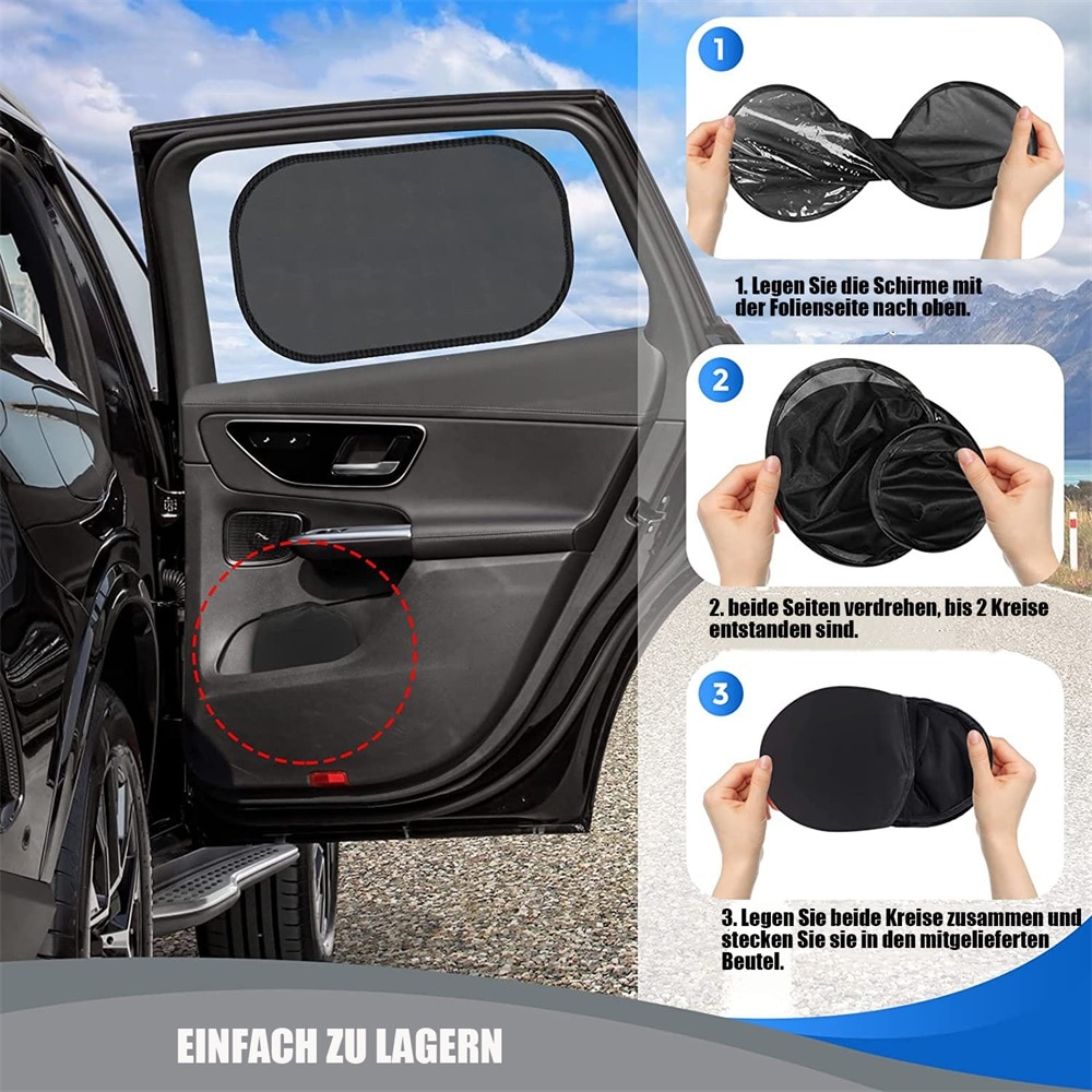 Set 2 Parasolare Auto, Plasa Protectie Solara, Autoadezive, 50x30cm ...