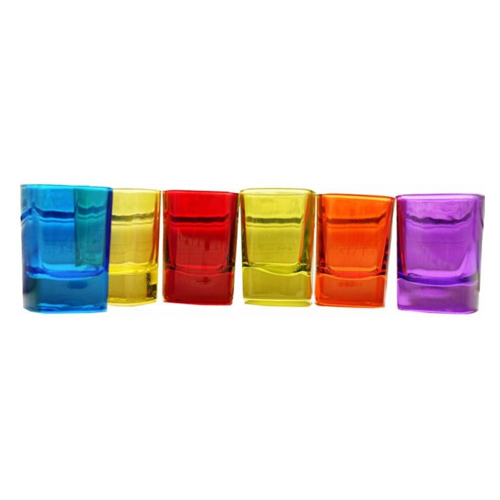 Set 6 pahare shot 50ml colorate - eMAG.ro