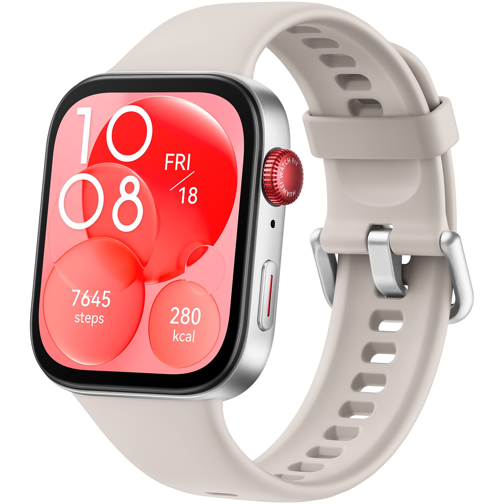 Smartwatch Huawei Watch FIT 3, Silver Body with White Fluoroelastomer ...