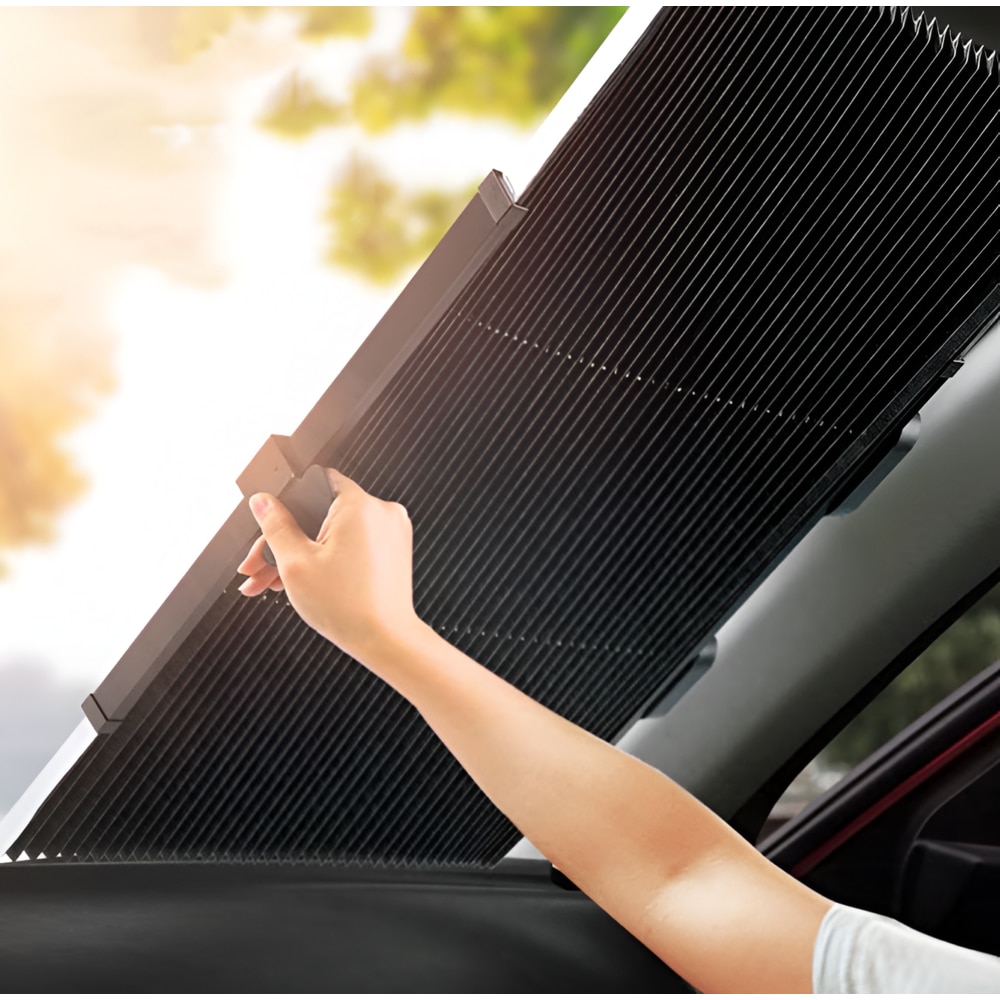 Parasolar Auto Retractabil, eSimplu®, Fixare Prin Ventuze, Aluminiu ...