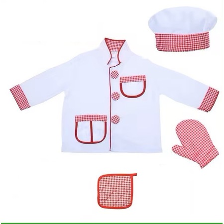 Set Bucatar copii, jacheta, palarie, manusa, suport, alb, 6-8 ani - eMAG.ro