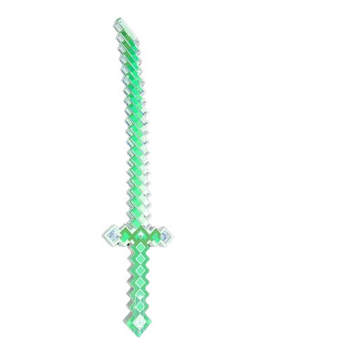 Sabie Pixel iluminata cu efecte sonore Minecraft, 61 cm, verde - eMAG.ro