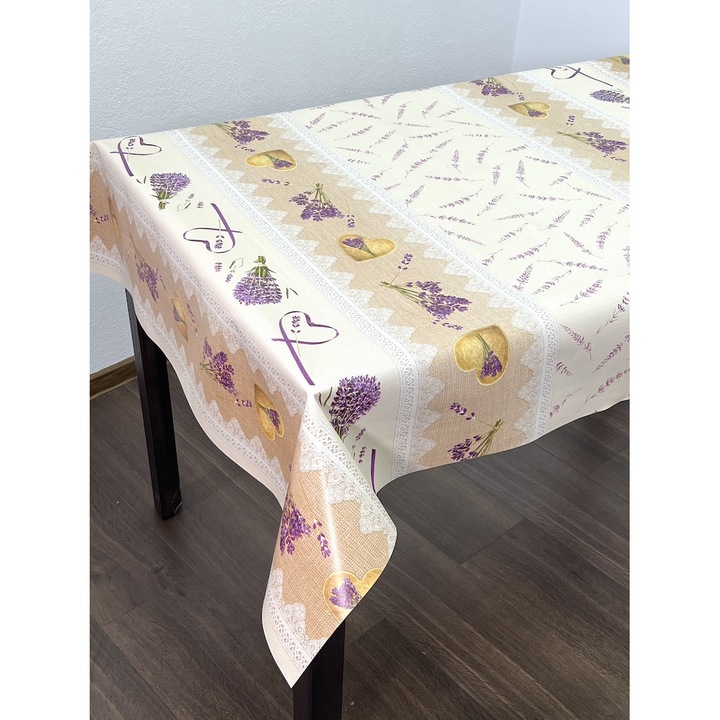 Fata de masa tip musama, Crem Lavanda, 100 x 140 cm - eMAG.ro