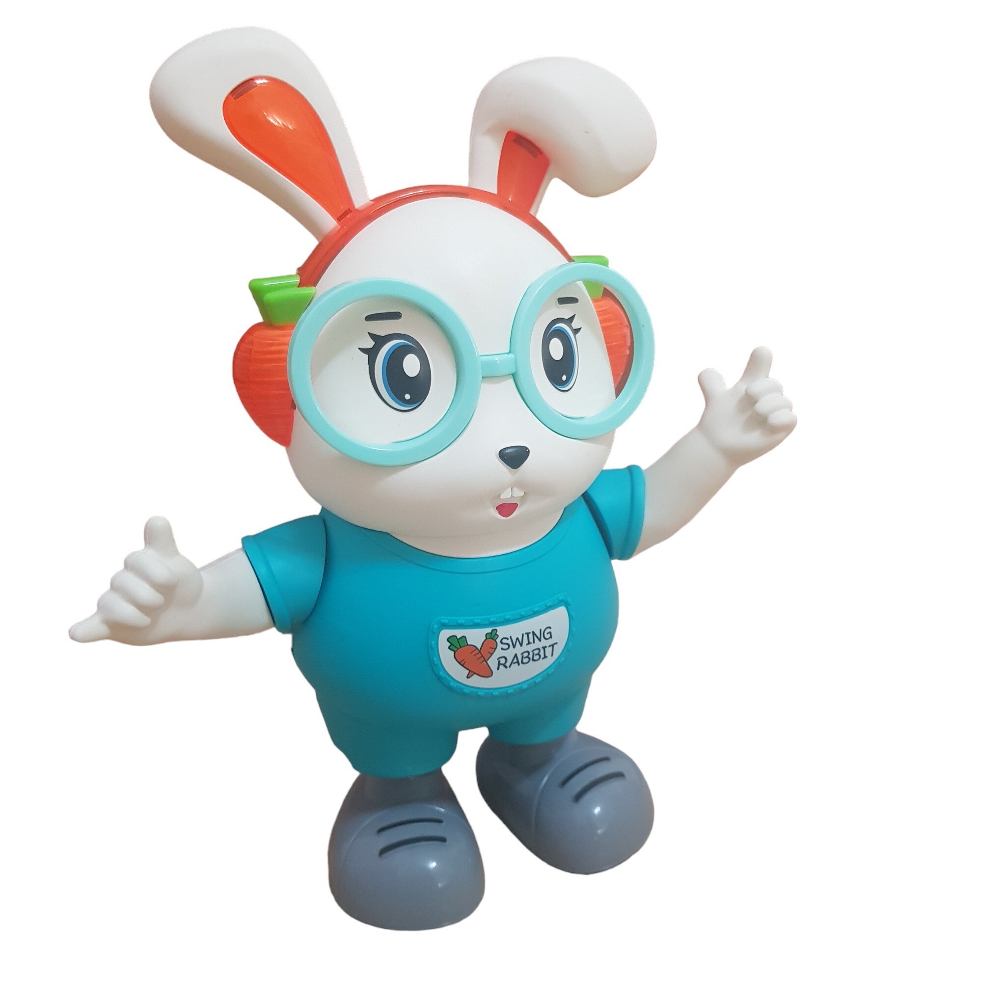 Iepuras Interactiv Dansator, Sunete si Lumini, Urechi Detasabile, Canta ...