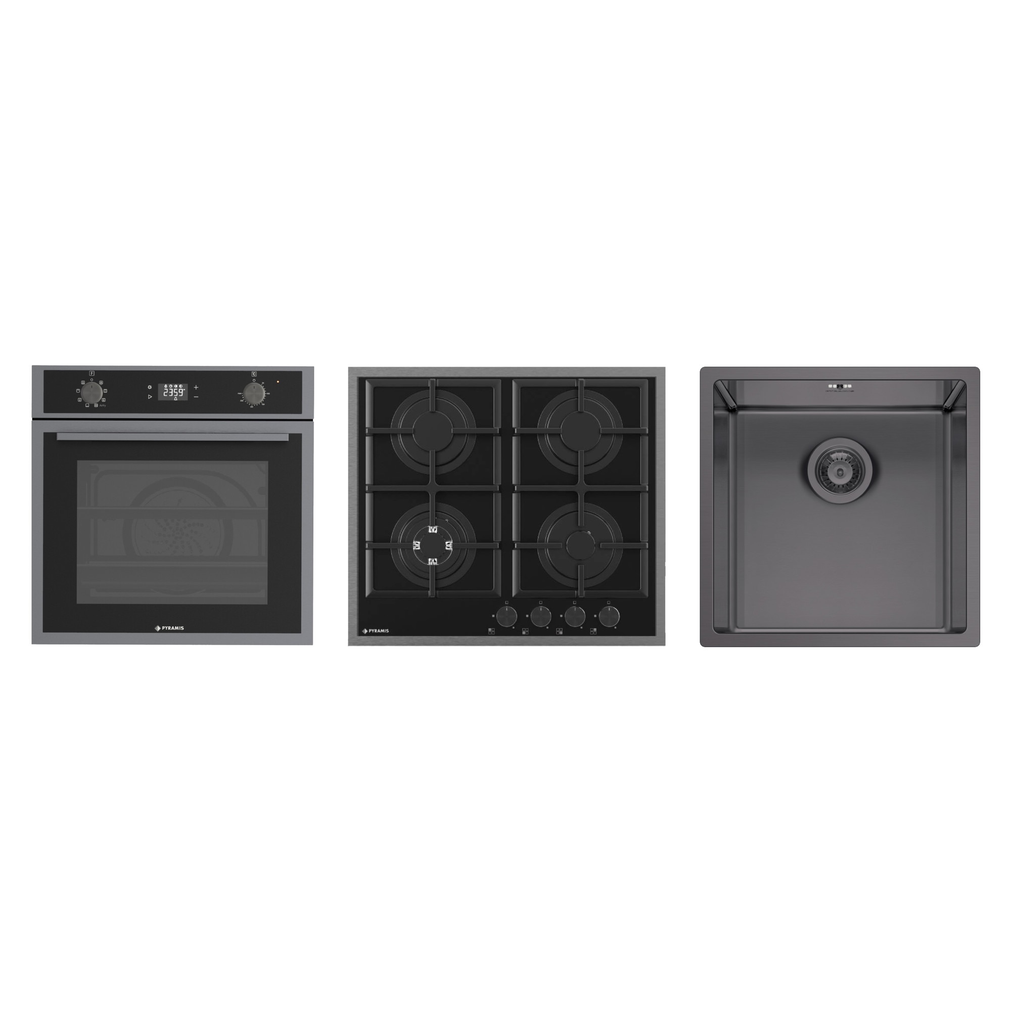 Pachet Pyramis 22P PVD Metal Gun, cuptor electric incorporabil, plita ...