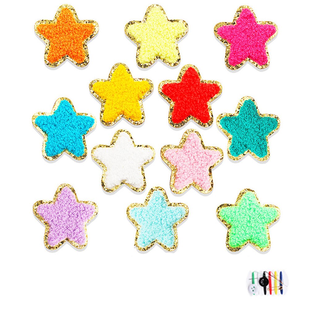 Set 12 aplicatie termoadeziva, AllizBan, Model stea, pentru Tricou ...