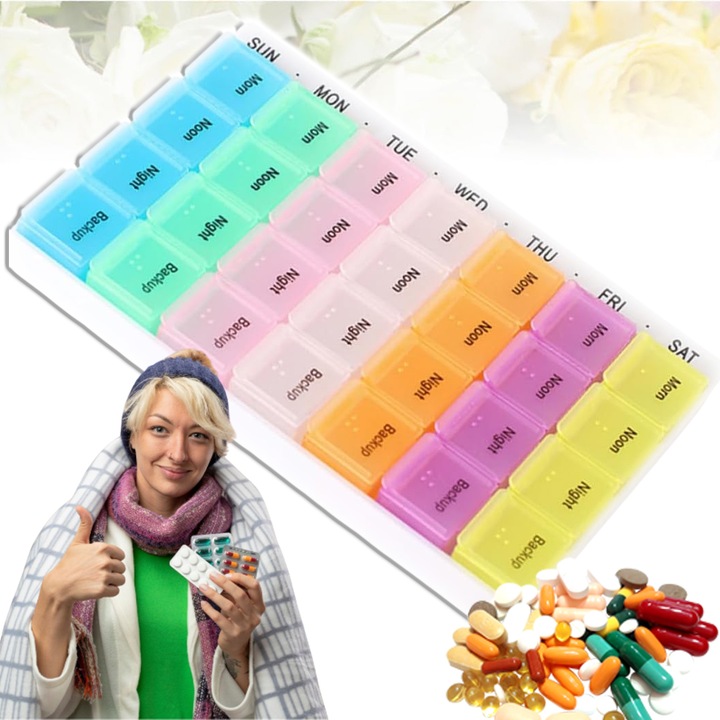 Cutie pentru pastile saptamanala, Organizator medicamente cu 7 ...
