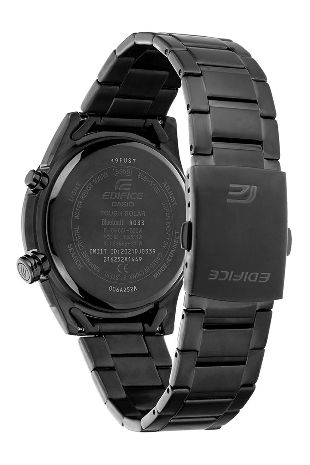 Casio, Ceas-bratara rotund din otel inoxidabil, Gri hematit - eMAG.ro