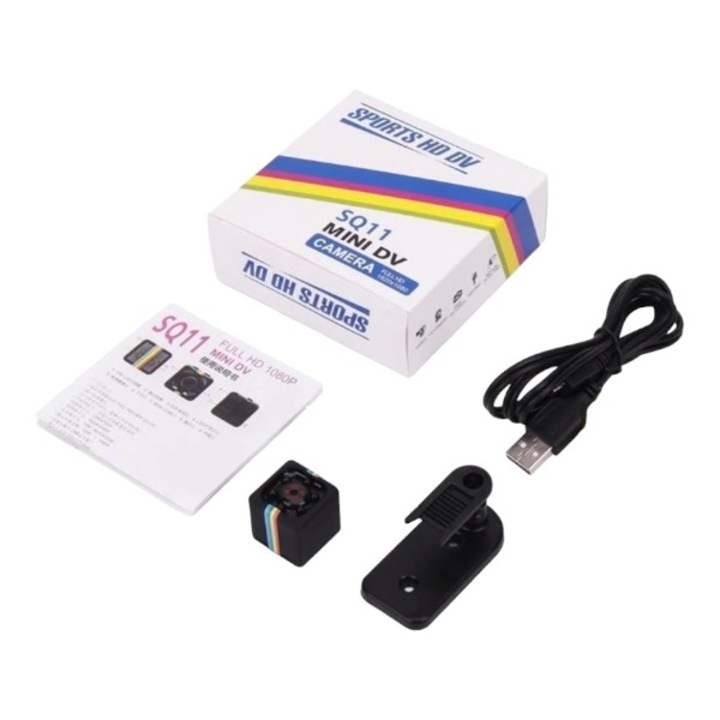 Mini Camera Spion SQ11, Full HD 1080p, Audio Video, Night Vision - eMAG.ro