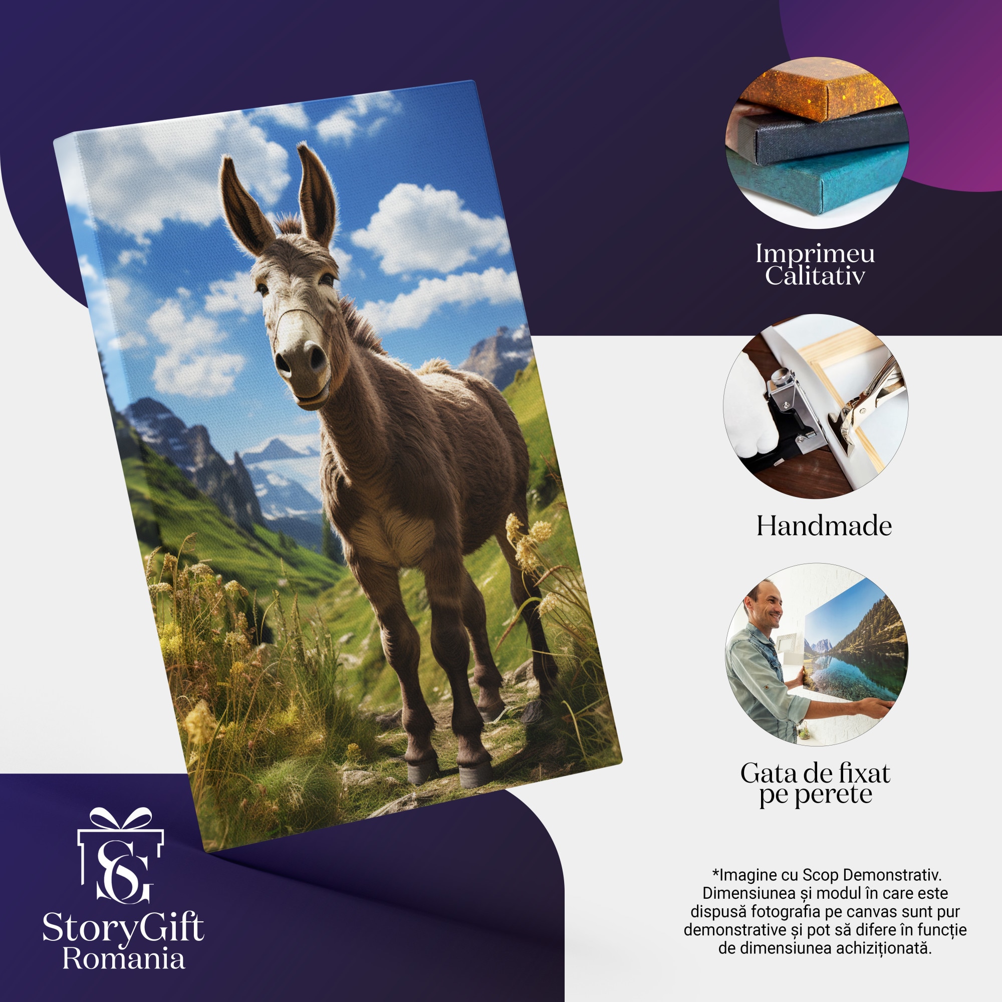 Tablou Canvas: Portret cu un magar frumos Nor, Deal, Peisaj, Animale ...