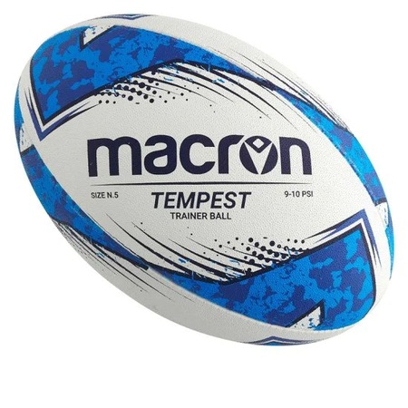 Minge rugby Macron TEMPEST, marimea 5, alb/albastru - eMAG.ro