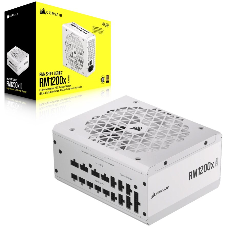 Sursa Corsair RMx Shift Series RM1200x, 80 PLUS GOLD, 1200W, alb - eMAG.ro