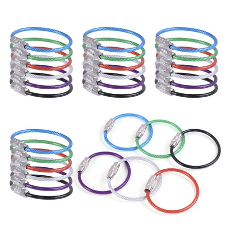 Set brelocuri, 30 bucati, inel cablu din otel inoxidabil cu acoperire ...