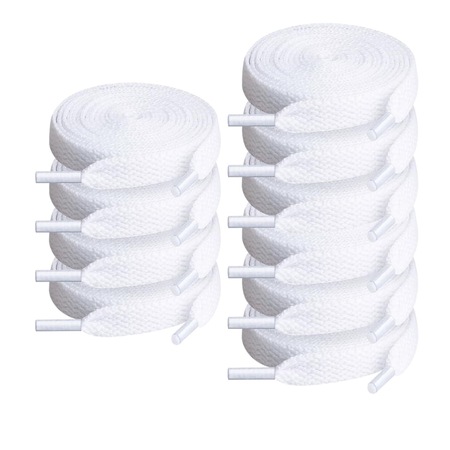 Sireturi Albe, Set 5 Perechi, 8mmx140cm, cu Aglete Transparente - eMAG.ro