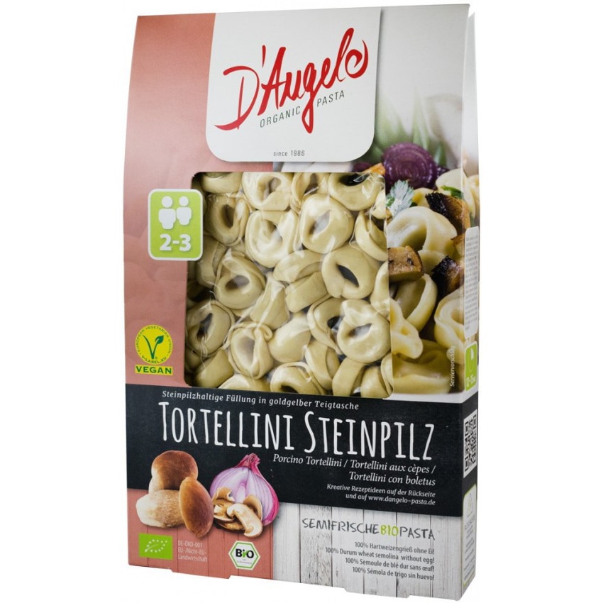 Tortellini bio cu ciuperci si ceapa, 250g D'angelo Pasta - eMAG.ro