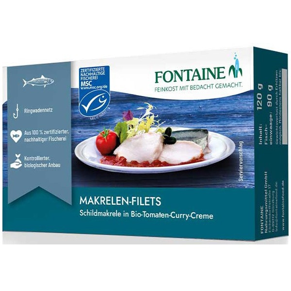 File de macrou fara piele in sos bio de rosii si curry, 125g Fontaine ...