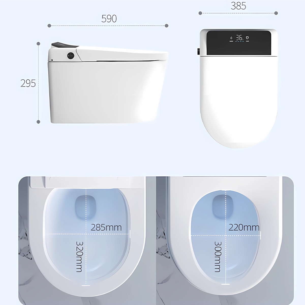 Vas wc smart, functie de bideu, capac incalzit, dezinfectare UV, cadru ...