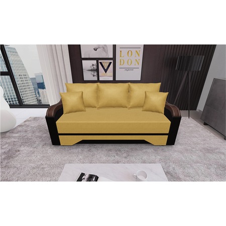Canapea Bianca Babyface7 Wenge, 220 x 108 x 81 cm, culoare mustar - eMAG.ro