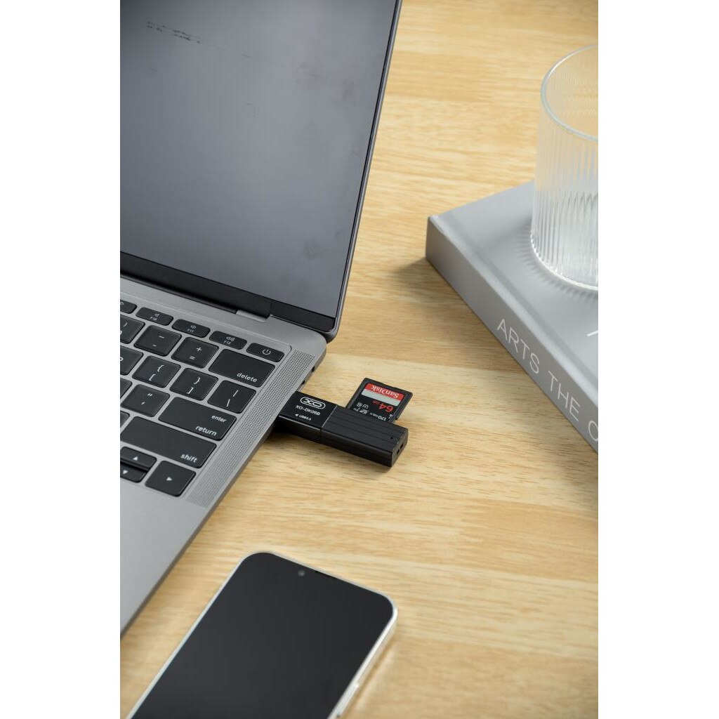 Четец на карти, XO Card reader USB 3.0 OTG TF/SD, DK05B, черен - eMAG.bg