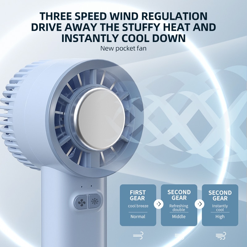 Преносим вентилатор за охлаждане, Chigoods, външен, ръчен, настолен, 3 ...