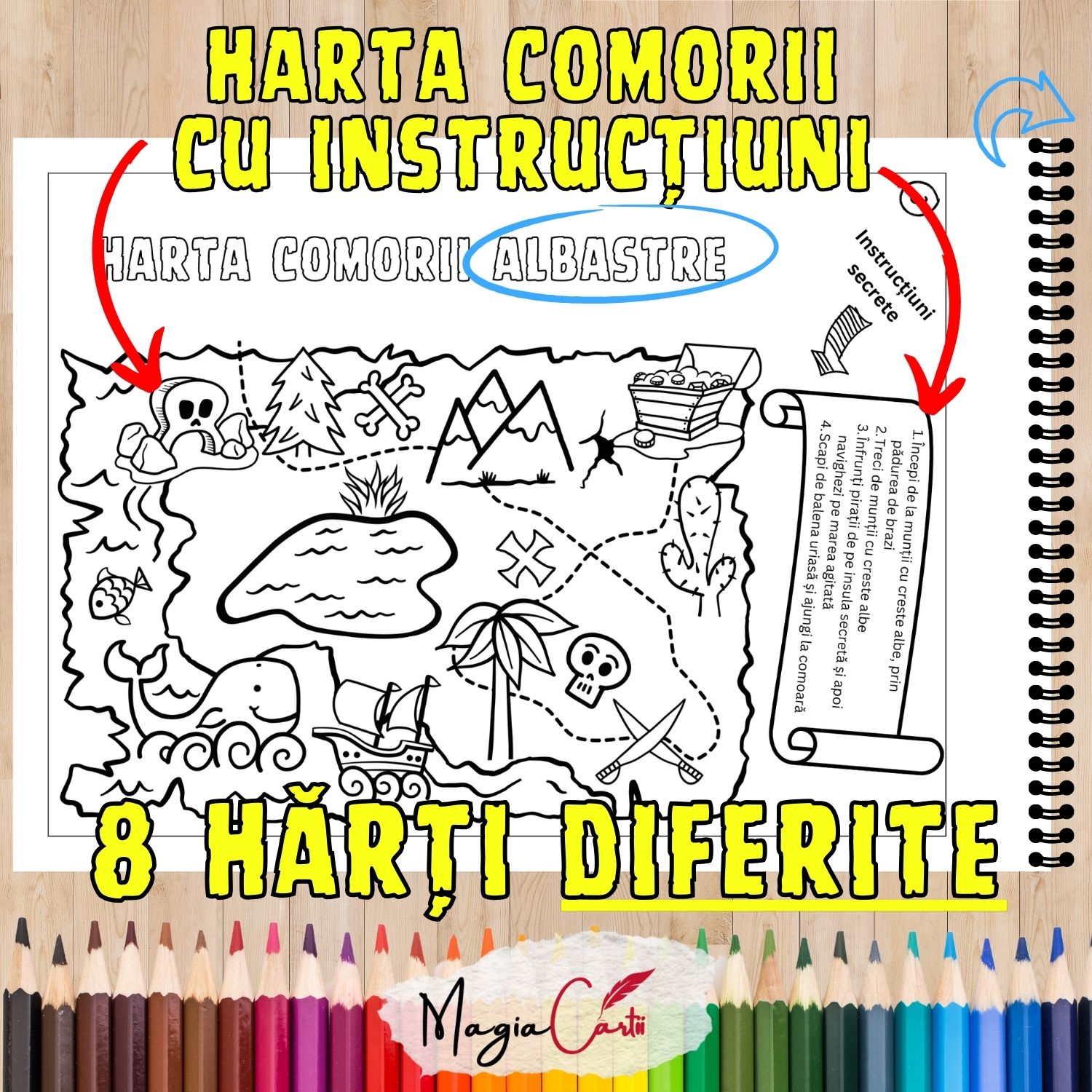 Carte pentru copii, Vacanta de vara Aventuri Harta comorii piratilor ...