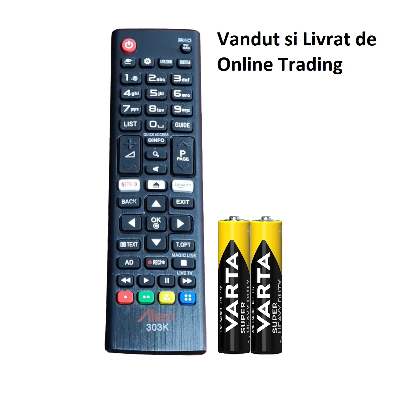 Telecomanda universala TV LG Smart, LCD, LED, model 303K, cu functiile Netflix si Amazon ...