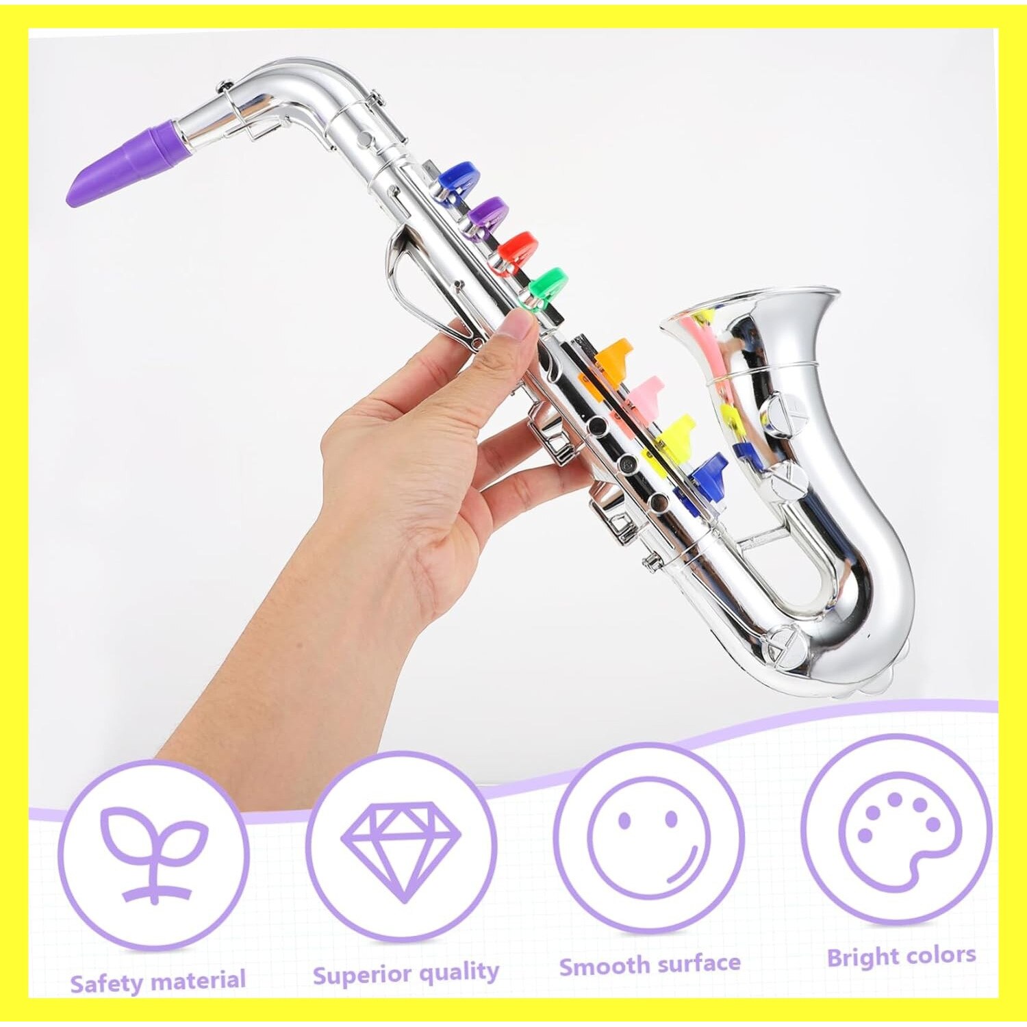 Saxofon mini, pentru fete si baieti, 8 note, cu melodii si ritmuri ...