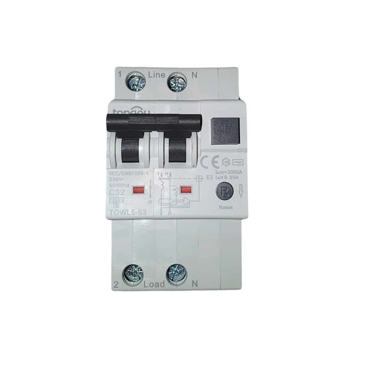 Disjunctor diferential RCCB cu protectie de supra curent (RCBO), 2P 32A ...