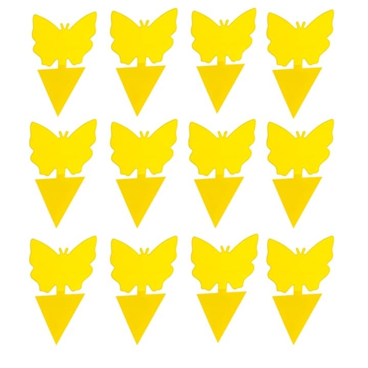Set capcana lipicioasa pentru insecte, fluturasi galbeni, 12 bucati ...
