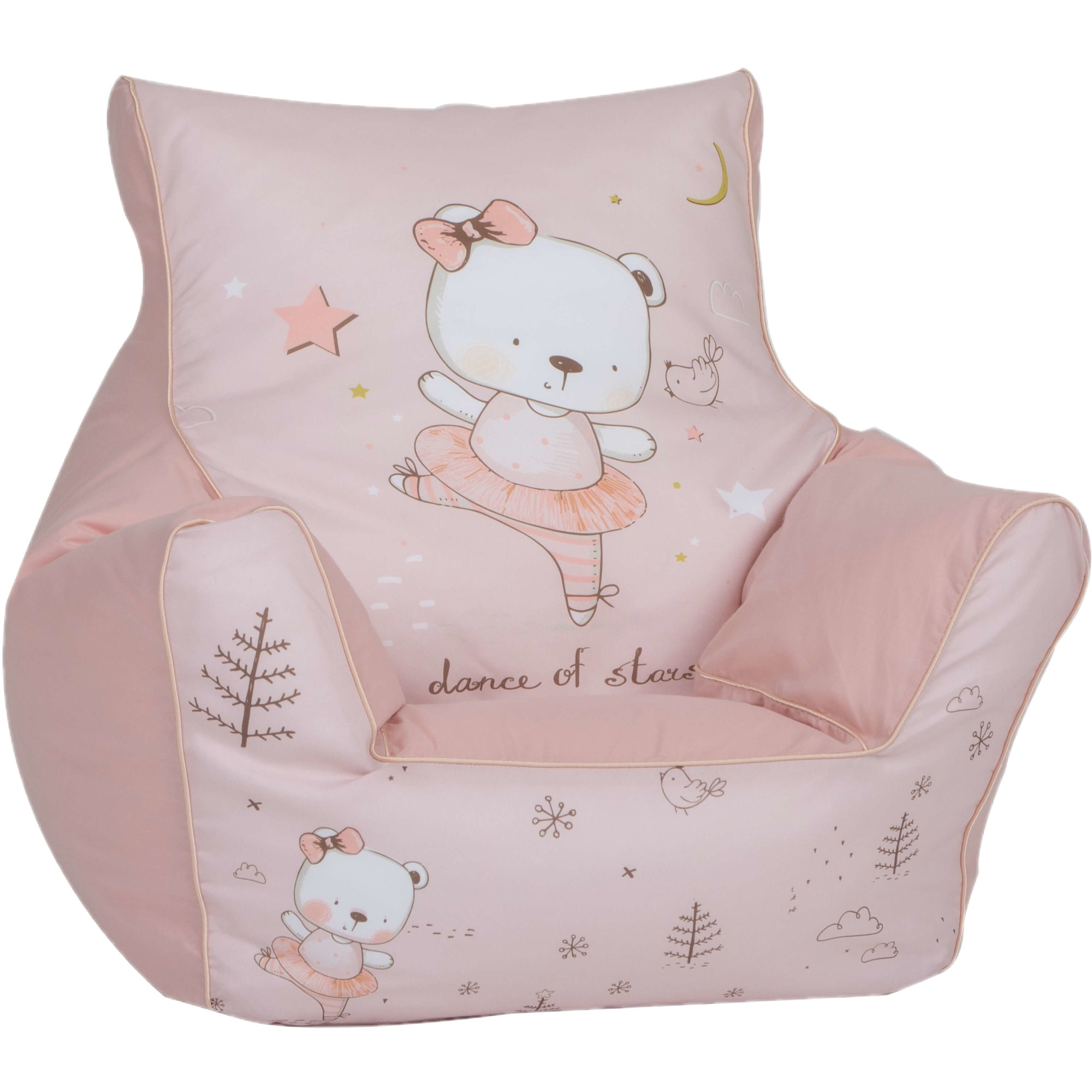 Fotoliu copii tip beanbag cu husa detasabila 1-5 ani Balerina, roz ...